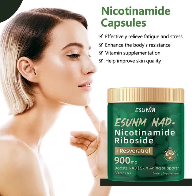 NICOTINAMIDE RIBOSIDE 900MG - Resveratrol, NAD+ Booster, Skin, Energy ...