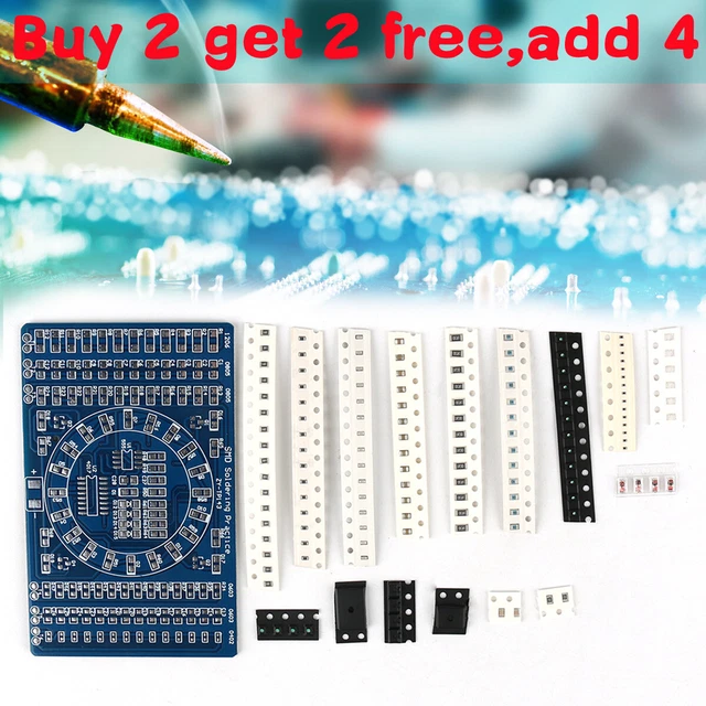 SMD SMT SOLDERING Practice Kit PCB DIY Welding Electronic Component ...