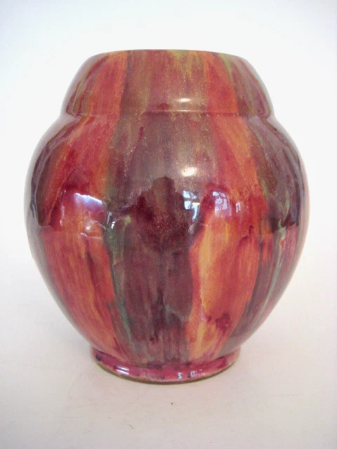 FORMSCHÖNE ART DECO Vase Lauflasur tolle Farben German Ceramic Ochsenblut ? EUR 59,00 - PicClick DE