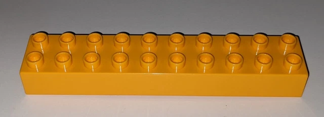 LEGO DUPLO BRICK 2x10x1 Bright Light Orange Block Piece Part RARE HTF ...
