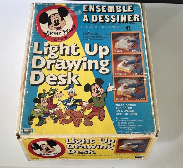 WALT DISNEY MICKEY Mouse Club Light Up Drawing Desk w/Box, Design ...