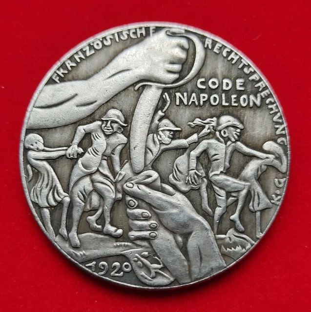 GERMAN WW1 CODE Napoleon Karl Goetz 1920 Medal Coin French Ruhr ...