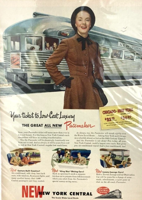 VINTAGE NEW YORK Central PACEMAKER Water Level Route 1947 Magazine ...