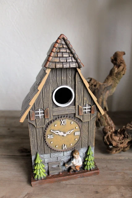 BIRDHOUSE NESTING BOX cuckoo clock bird villa garden decoration birds ...