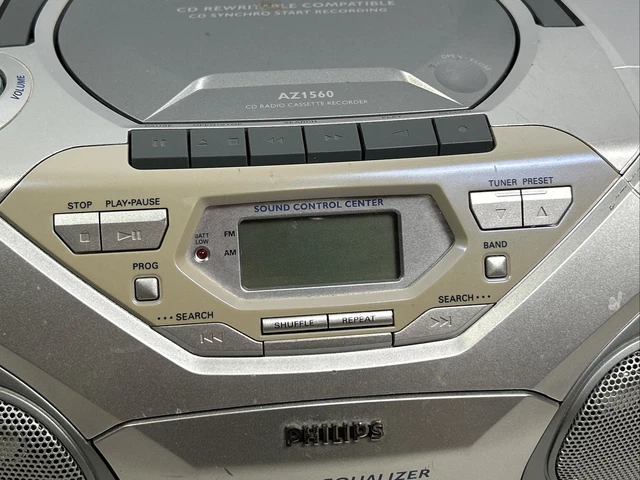 VINTAGE PHILIPS CD Radio Cassette Player Recorder Boombox AZ1560 Tested ...