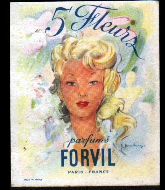 FORVIL (PARFUM 5 FLEURS) CALENDRIER de POCHE Parfumé en 1955 EUR 28,05 ...