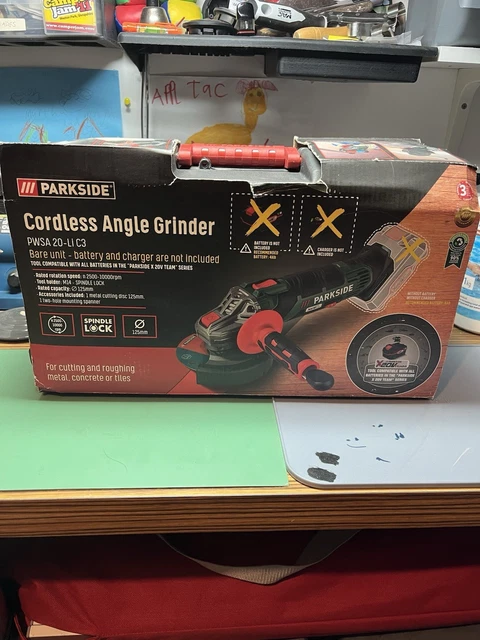 PARKSIDE 20V CORDLESS Angle Grinder PWSA 20-LI C3 - No Battery No ...