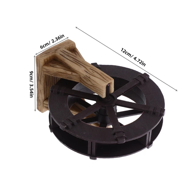 FOUNTAIN WATER WHEEL: 4.72 Inch Desktop Fortune Statue Aquarium Wheels ...
