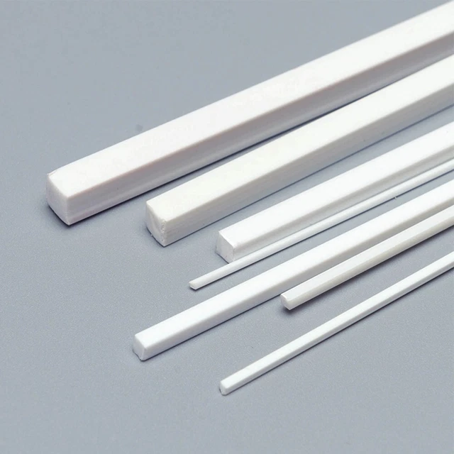 PLASTIC ROD SOLID Square Bar Layout Model Pipes Practical 50cm/25cm ...