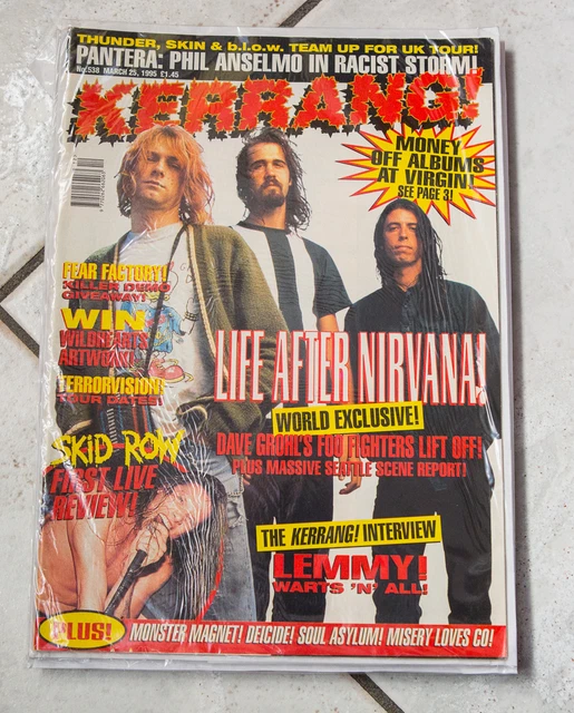 NIRVANA KURT COBAIN on cover of Kerrang 1995 Pantera grunge Motorhead ...