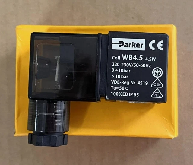 PARKER COIL WB4.5 220-230V 4.5W 10bar TU 50 ℃ Solenoid Valve Coil $31. ...