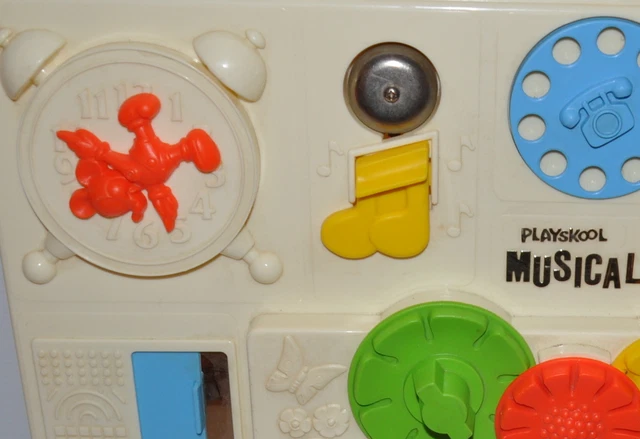 PLAYSKOOL MUSICAL BUSY BOX vintage CRIB MUSIC TOY WALT DISNEY/MICKEY ...
