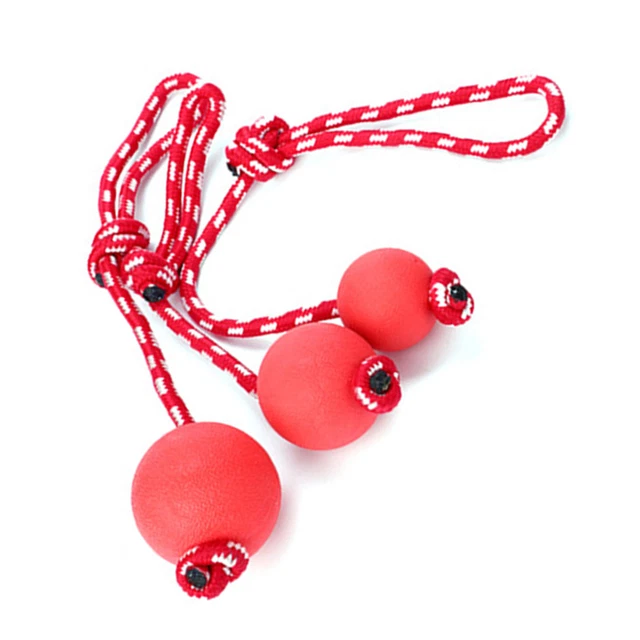 DOG TUG BALL Safe Dog Ball Rope Toy Bite Resistant Interactive For ...