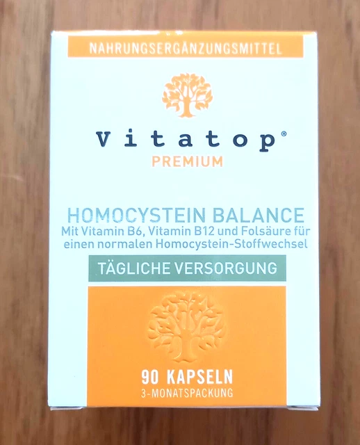 VITATOP HOMOCYSTEIN BALANCE 3-Monatsvorrat 90 Kapseln B6 B12 Folsäure ...