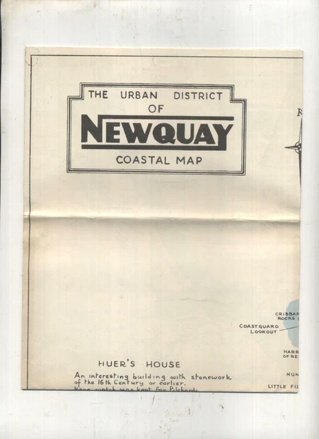 VINTAGE TOURIST MAP OF NEWQUAY c 1950s £10.00 - PicClick UK