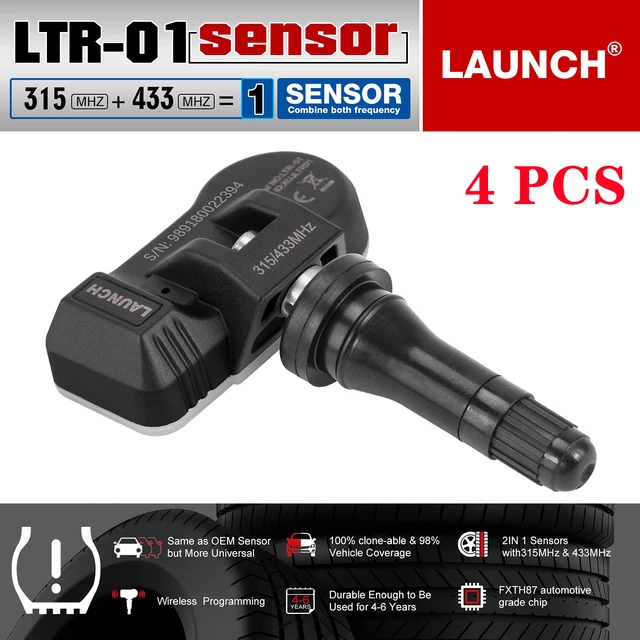 LAUNCH LTR-01 RF TPMS 315&433MHz 2in1 Car Programmable Tire Pressure ...