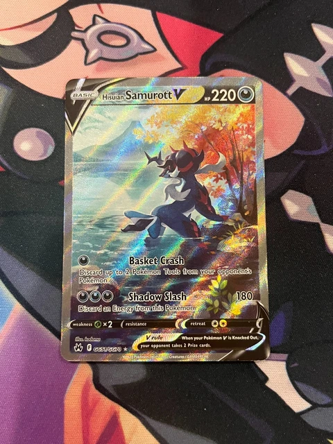 HISUIAN SAMUROTT V GG51/GG70 Crown Zenith Full Art Pokemon Card $18.00 ...