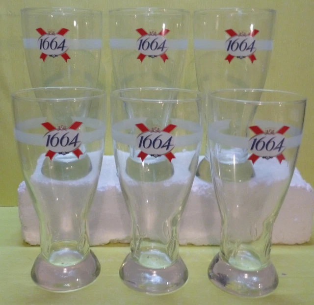 LOT 6 VERRES A Biere Kronenbourg 1664 , 50 Cl , Graves , , Bar Bistrot , Vk100 * EUR 22,90 ...