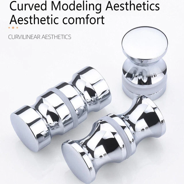 ALUMINUM ALLOY BACK-TO-BACK Glass Door Knob Puller Push Handle Bathroom Shower $16.28 - PicClick AU