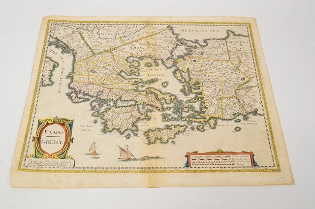 ANTIQUE MAP JOHN Speed 1527 Greece Colored 21x17" $1,224.54 - PicClick AU