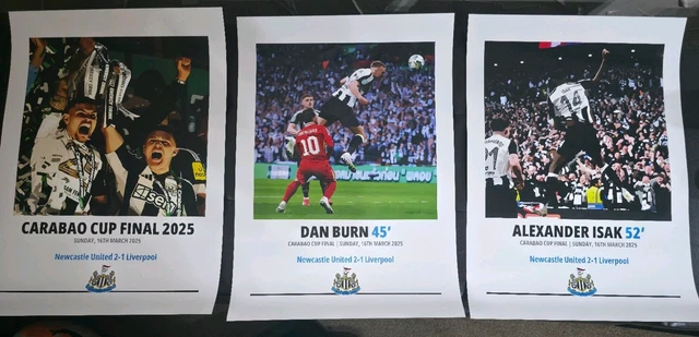 NEWCASTLE UNITED NUFC Carabao Cup Winners 2025 Art Prints Posters A3 ...