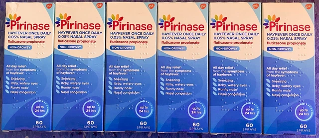 PIRINASE HAYFEVER RELIEF Nasal Spray 60 Sprays x6 Sprays 04/2025 -RRP £ ...