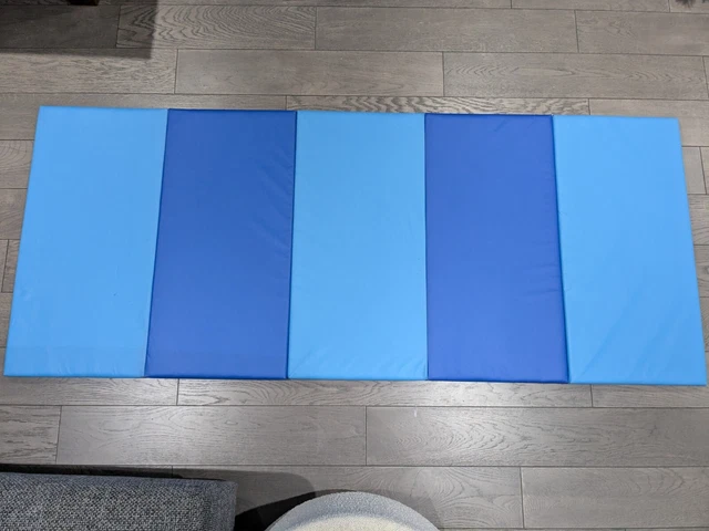 IKEA PLUFSIG BLUE Folding Gym Mat 78x185x3cm Soft Children Play Fun £10 ...