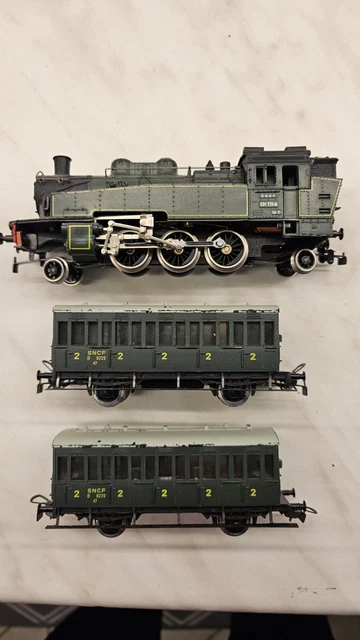 PIKO HO DAMPFLOK, SNCF 32.917 mit 2 Personenwagen der SNCF EUR 39,00 ...