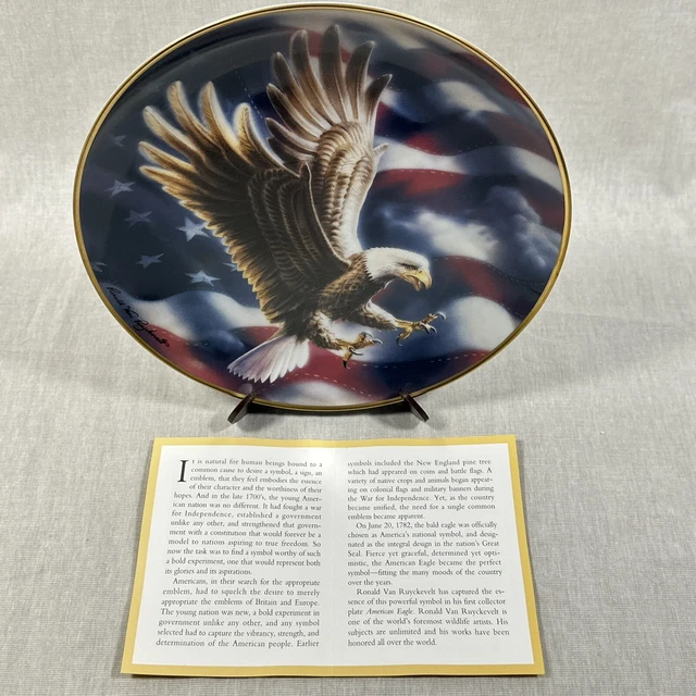 THE AMERICAN EAGLE Plate Ronald Van Ruyckevelt FRANKLIN MINT Eagle ...