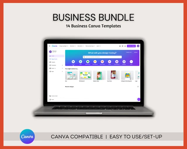 BUSINESS CANVA TEMPLATE Bundle of 14 Templates, Easy To Use Templates ...