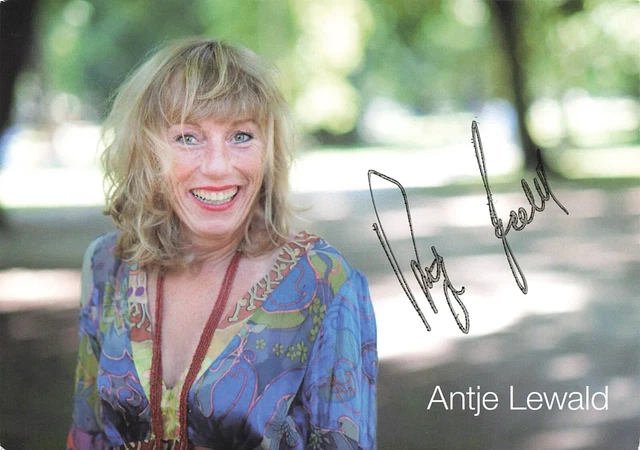 ANTJE LEWALD, ORIGINALAUTOGRAMM, alte Autogrammkarte, u.a. "Die Camper ...