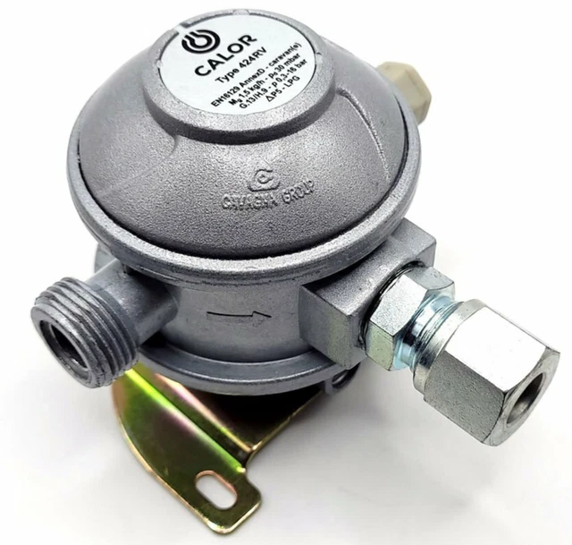 RV LPG CARAVAN Motorhome Gas Regulator 90 Degree Bulkhead 30mbar with 8mm Outlet $63.72 ...