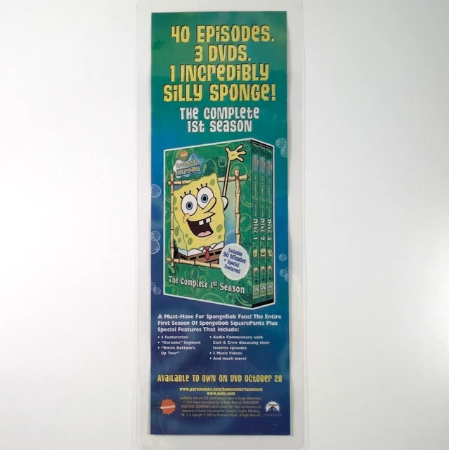 SPONGEBOB SQUAREPANTS 2003 Laminated DVD Season 1 Release Promo Ad ...