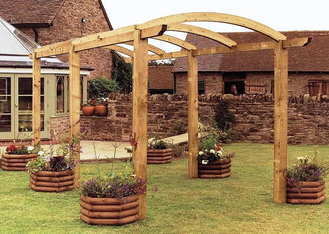 GARDEN STRUCTURE TIMBER WOODEN PERGOLA The Grange Colonnade Pergola 2 ...