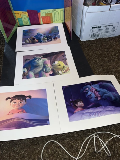 DISNEY PIXAR MONSTERS Inc Exclusive Lithographs Portfolio Set 4 Prints ...