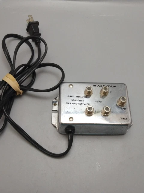 VINTAGE ARCHER RADIO Shack 4-Way Distribution Amplifier VCR TV FM 15 ...