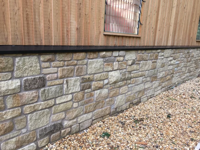 NATURAL STONE WALLING, Tumbled Finish, Random coursed, York stone. OVER ...
