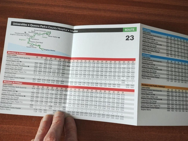 BRIGHTON & HOVE Buses April 2024 route 23 bus timetable £1.00 - PicClick UK