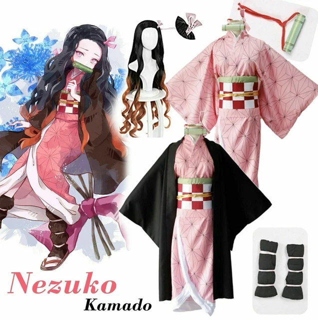 ANIME COSPLAY KAMADO Nezuko Costume Demon Slayer Kimetsu No Yaiba ...