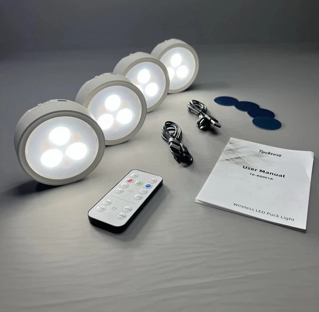 KITCHEN PUCK SPOT Light 2400mAh Battery Magnetic Stick On Touch ...