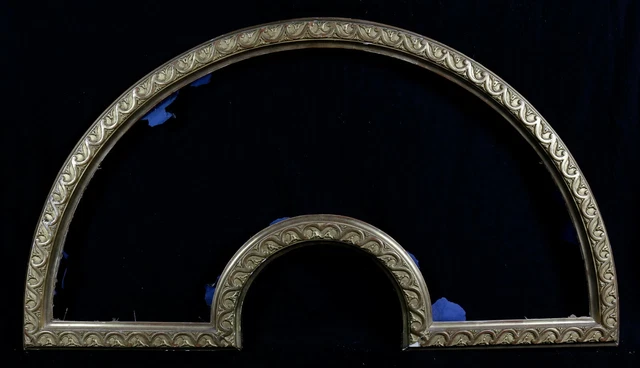 ANTIQUE FAN FRAME Gold Stucco Wooden Fan Frame £137.08 - PicClick UK