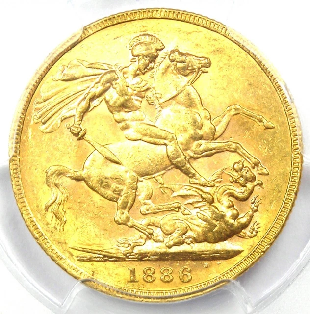 1886-M AUSTRALIE VICTORIA Gold Sovereign Coin 1S - Certifié PCGS MS61 ...