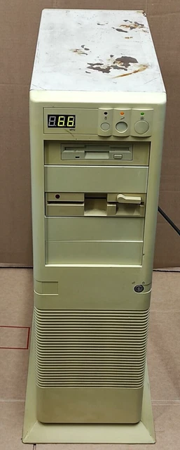 RETRO COMPUTER CASE big tower full PC AT Display Mhz Floppy chiavi 386 ...