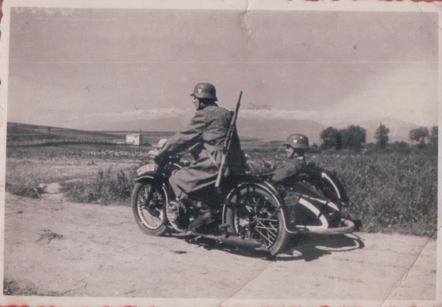 WW2 PHOTO PARATROOPERS? Krad Zündapp NSU BMW team motorcycle sidecar ...