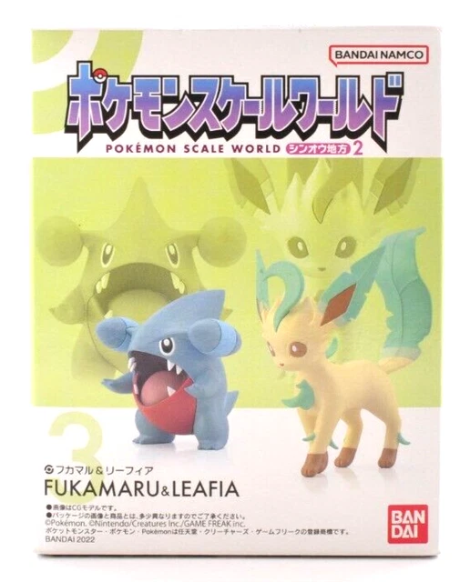 POKÉMON SCALE WORLD Sinnoh Region 2 Gible Leafeon Bandai Figure Set ...