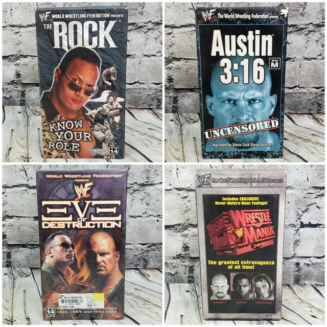 WWF / WWE Wrestling VHS Tape Lot Bundle Wrestle Mania XIV The Rock Stone Cold £15.06 - PicClick UK