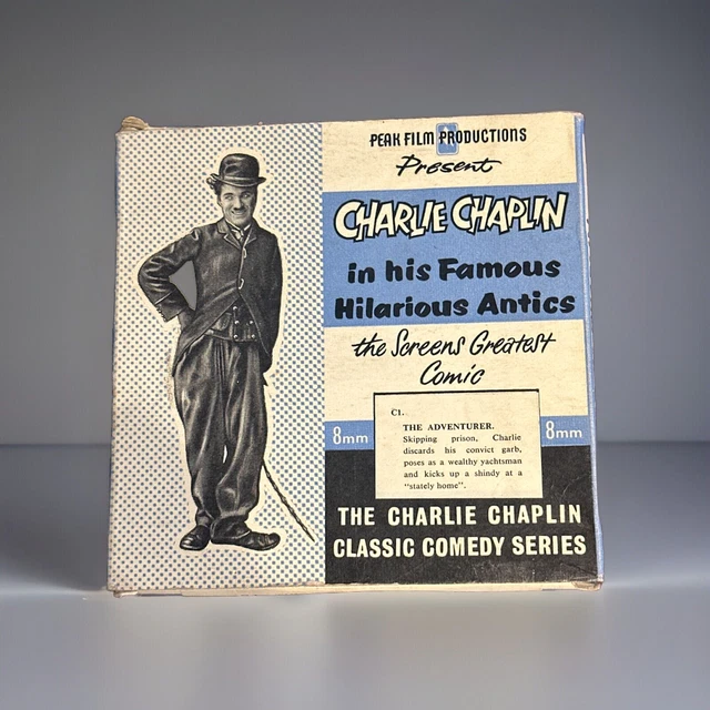 CHARLIE CHAPLIN ADVENTURER C1 B&W SUPER 8 Peak film 8MM Cine Classic ...