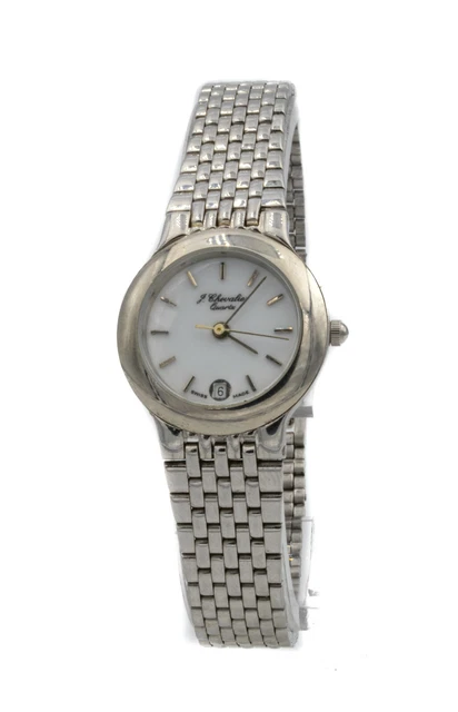 J.CHEVALIER DAMENUHR QUARZ mit Datumsanzeige und neuer Batterie EUR 75 ...