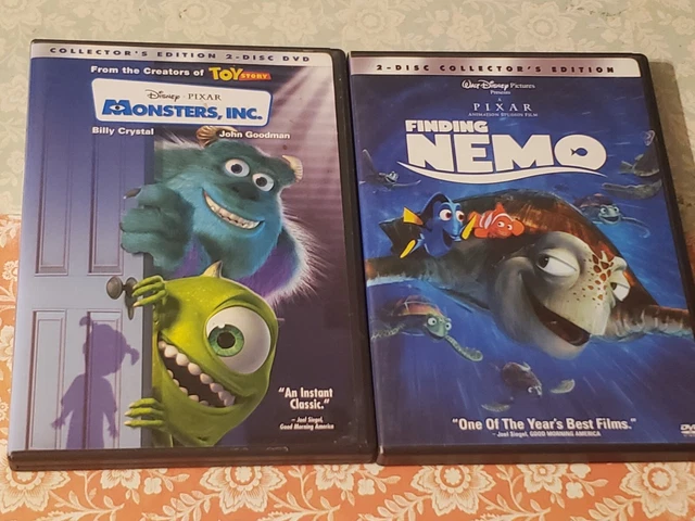 DISNEY - PIXAR - LOT OF 2 MOVIES - 4 DVDs - MONSTER INC & FINDING NEMO ...