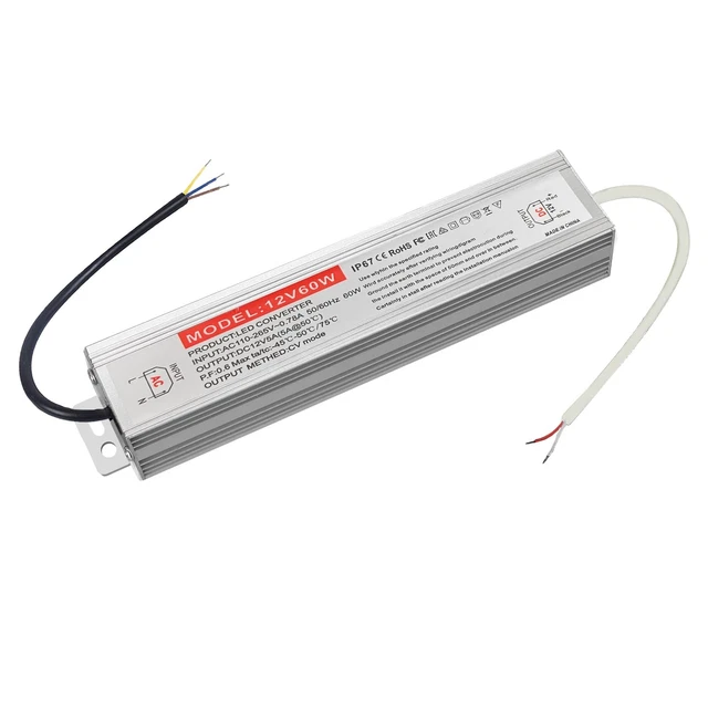 BRIMETI TRANSFORMATEUR 220V 12V LED Driver 60W Etanche IP67 Extérieur Transfo... EUR 34,99 ...